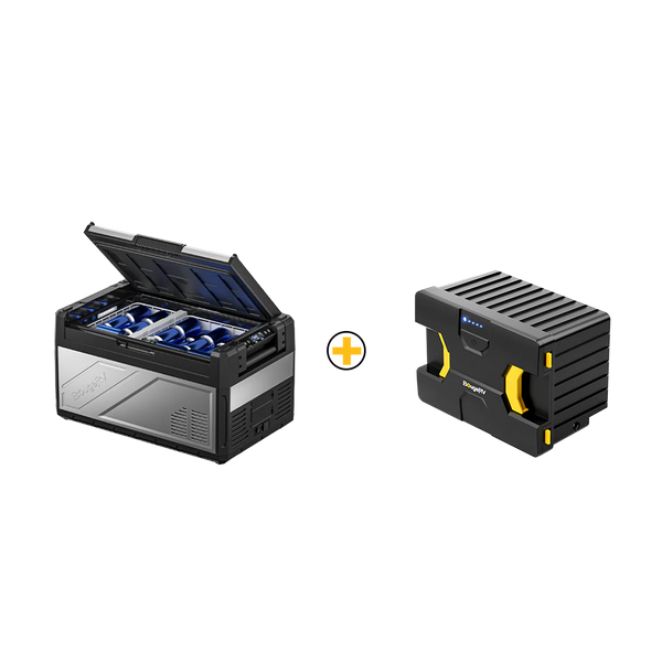 BougeRV Rocky 41QT Dual Zone 12V Portable Fridge With Battery ...