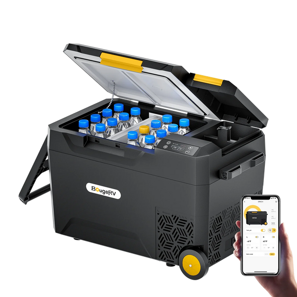 BougeRV CRX2 31QT Battery Powered Insulated Dual-Zone Portable Fridge ...